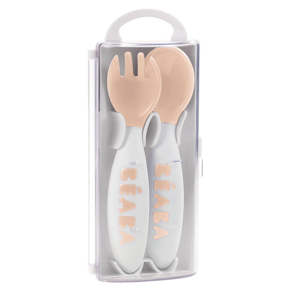 Beaba 2nd Stage Training Fork & Spoon with Case | babaloo