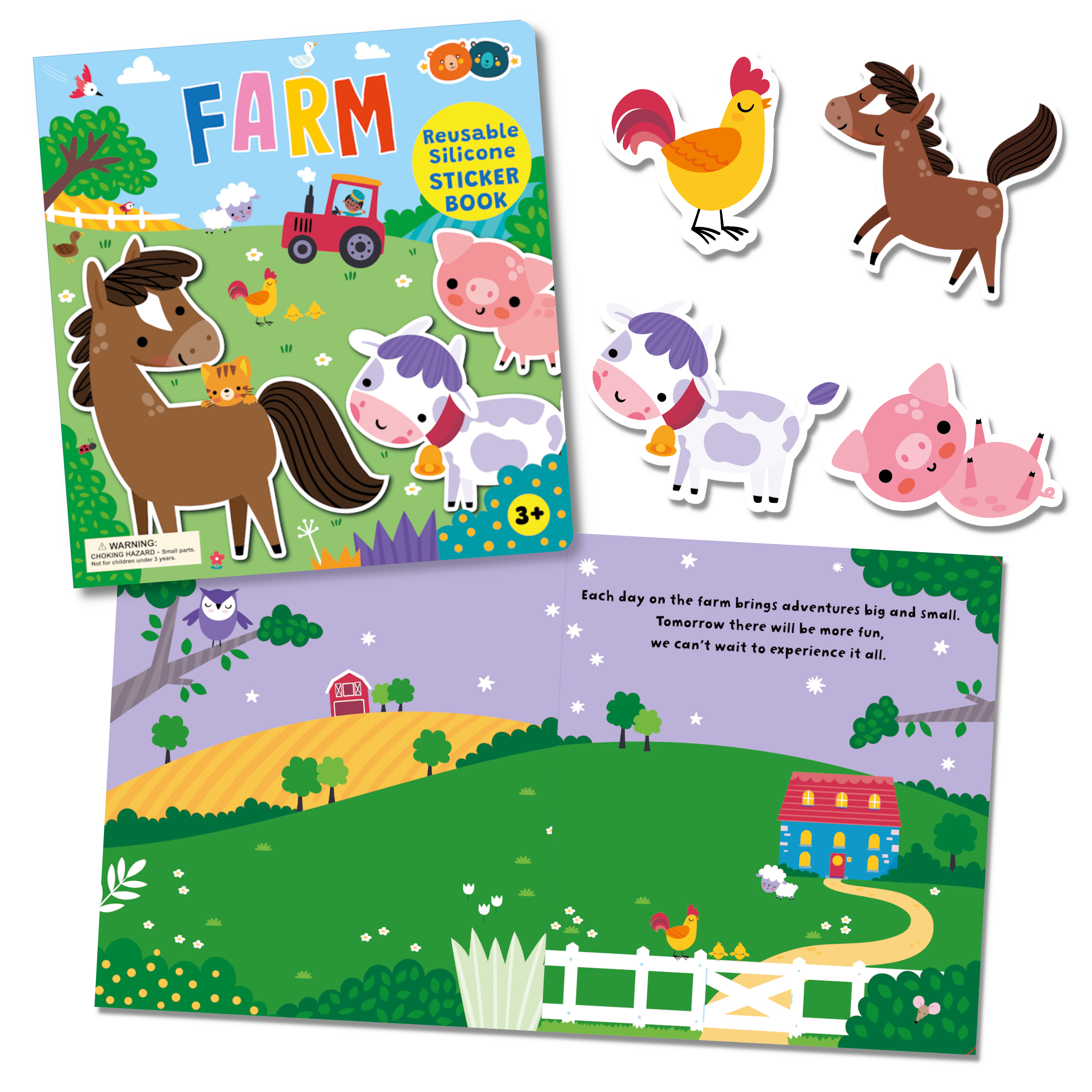 Buddy & Barney Silicone Sticker Book Farm | babaloo