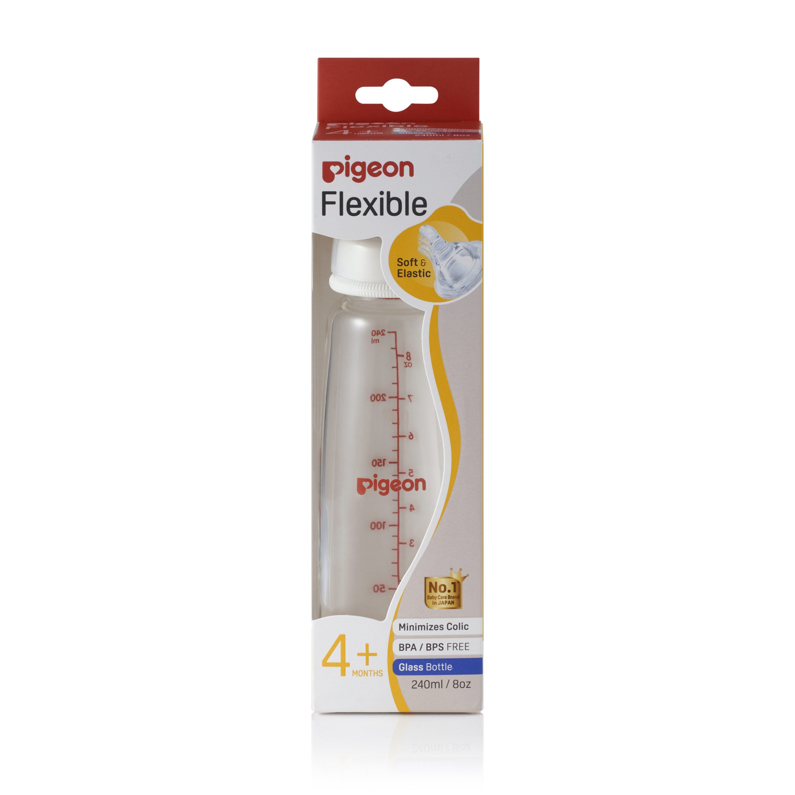 Pigeon Flexible Bottle Glass 240ml | babaloo