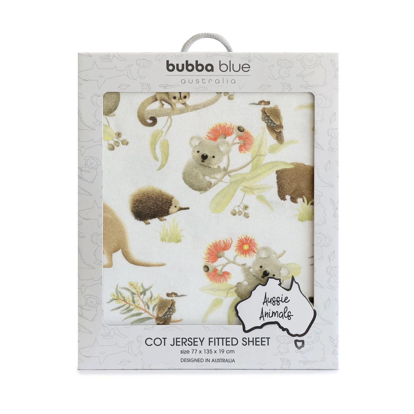 Bubba Blue Aussie Animals Jersey Fitted Sheet | babaloo